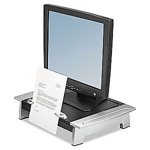 Fellowes 8036601 Monitor Riser,W/Copy Holder,19-7/8-Inch X14-1/16-Inch X4-6-1/2-Inch,Black