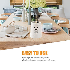 SOLUSTRE Kitchen Utensils Holder Kitchen Utensils Chopsticks Holder with Lid Cutlery Storage Holder Spoon Straw Basket Kitchen Tableware Organizer for Kitchen Countertop Beige 2pcs Silverware Holder