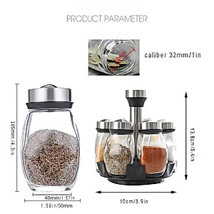 Pantry Cabinet Stainless Steel Black Spice Rack Turntable - Decorative Trays Storage Containers Organizer for Kitchen Cabinet, Snacks, Bathroom (5.4 inches)