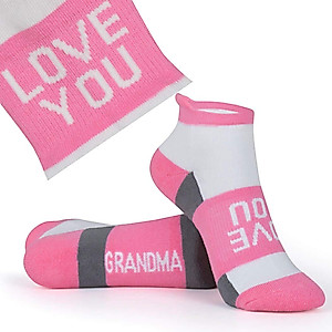 Inspirational Athletic Running Socks | Women's Woven Low Cut | Love You Grandma