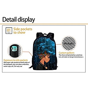 Rcuyyl African Girl Backpack Kawaii Bookbag Black Girl High-capacity Laptop Bag School For Teacher High Middle School College