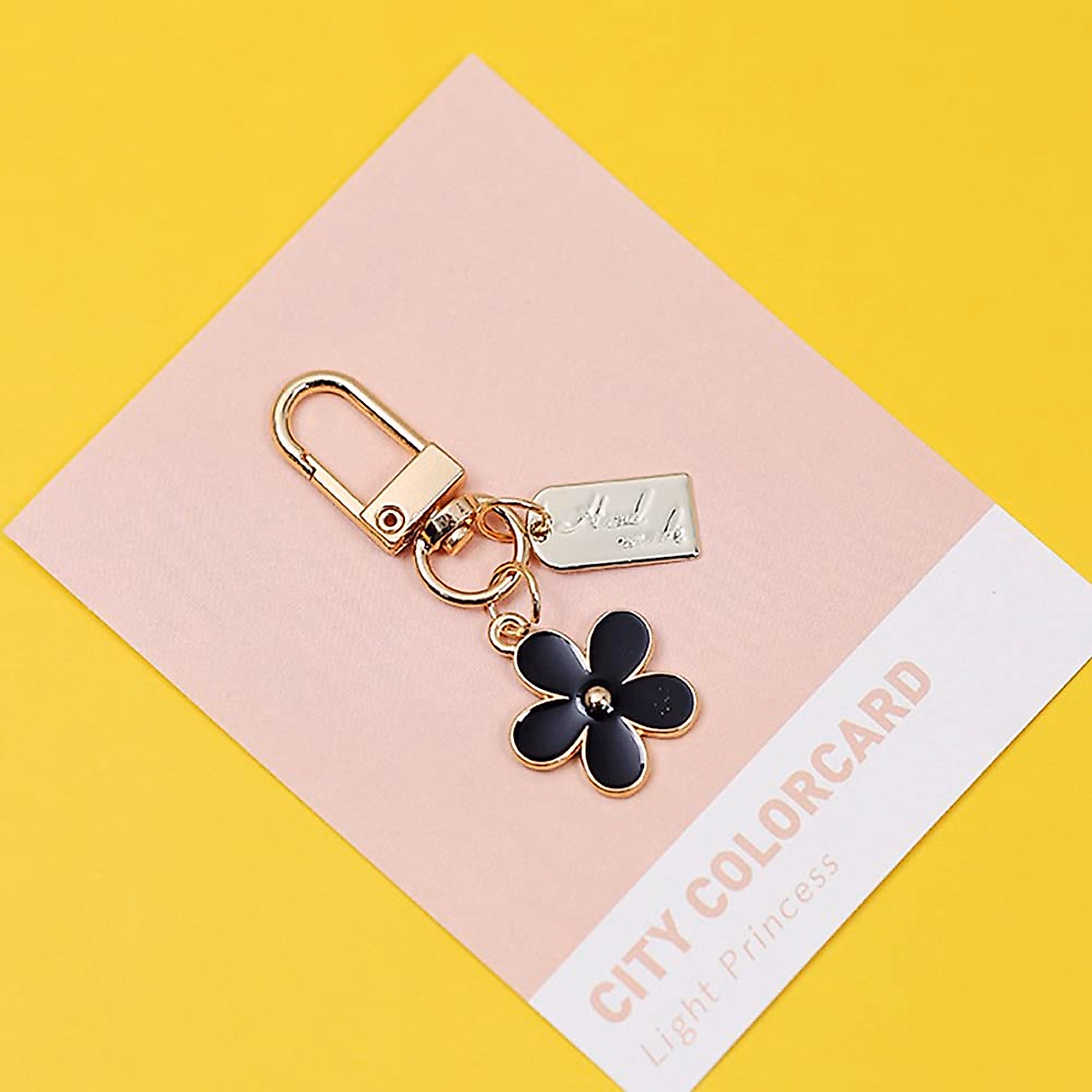 HOSBY 3 Pcs Keychains for Women, Bag Charm Flower Key Chain Car Key Ring Pendant for Purse, Handbag Bag, Earphone Case Decoration