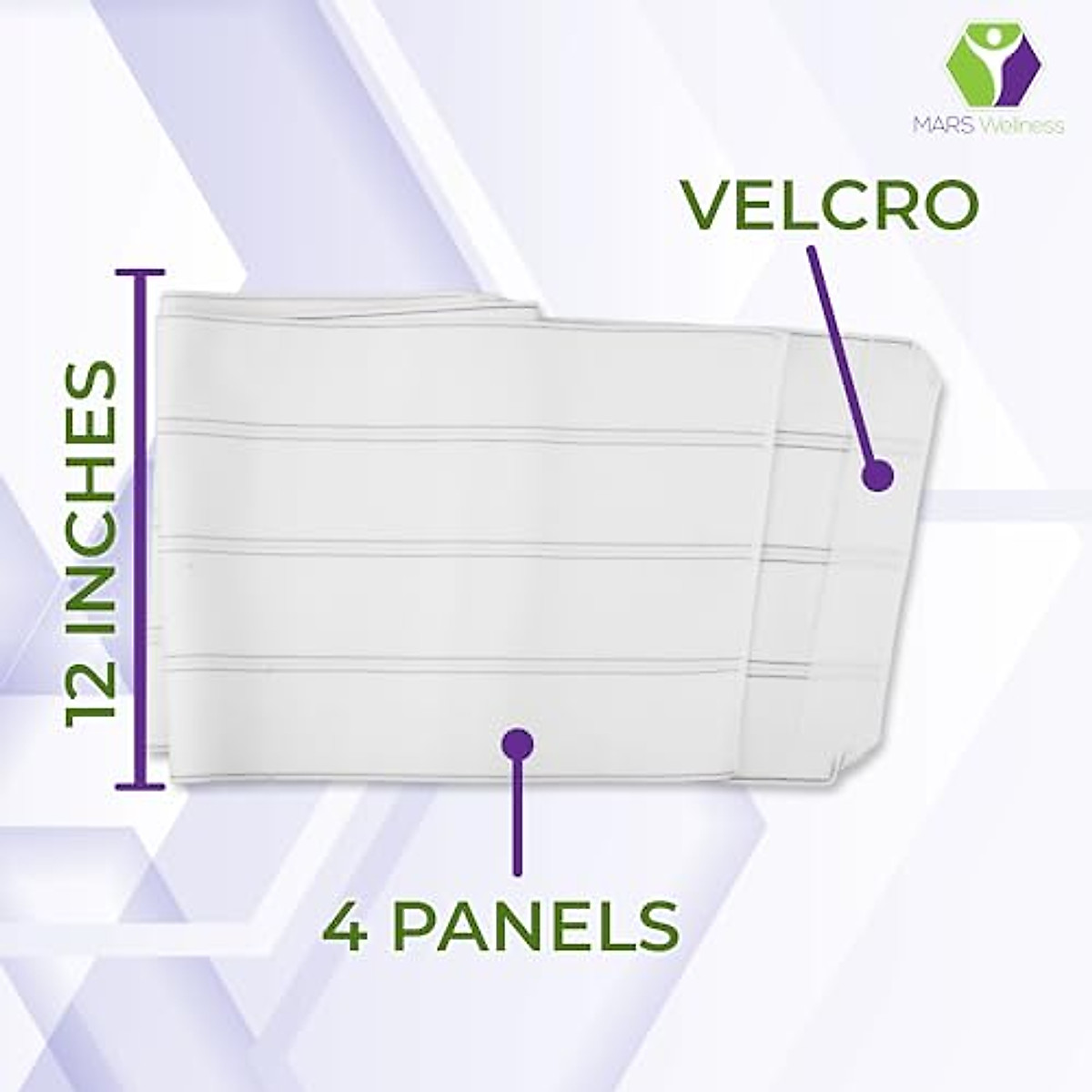 MARS WELLNESS Premium Plus Size Bariatric Abdominal Binder - 12" 4 Section/Panel - Bariatric Binder Abdominal Brace for Men or Women - Fits Waist Sizes 46" - 62"