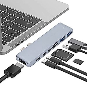 USB Hub, Multiport 7 in 2 Mini USB Adapter for