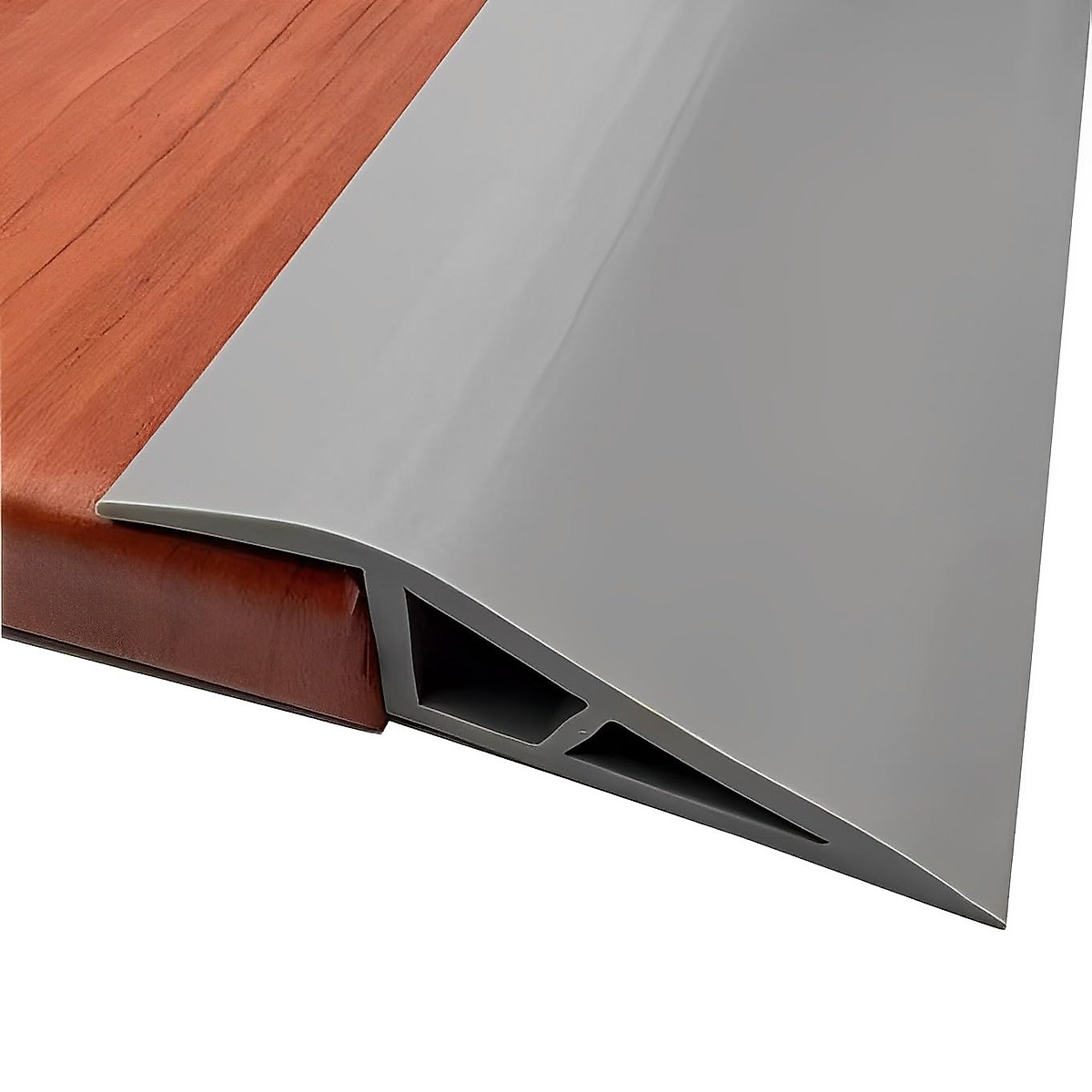 Vinyl-Door-Transition-Threshold-Strip Self-Adhesive, Floor/Carpet-to-Tile-Transition-Strip Reducer, Doorway Edge Trim for Laminate Floor Mat Vinyl Tile (Grey, 36 in)