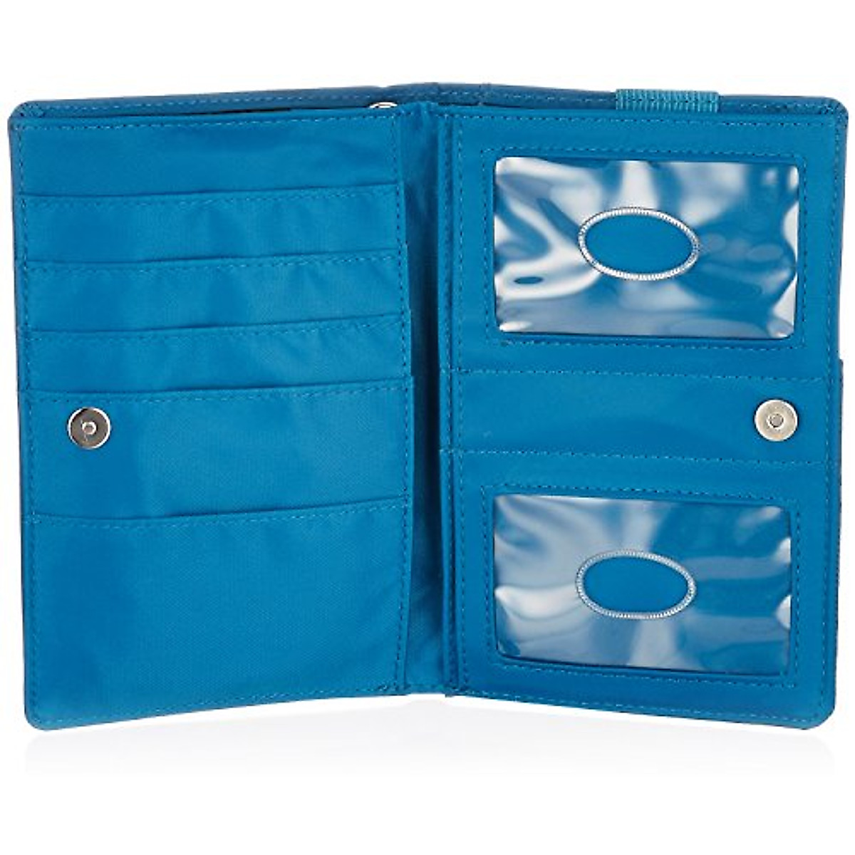 Big Skinny Women's RFID Blocking Plus Size myPhone Bi-Fold Slim Wallet, Holds Up to 20 Cards, Ocean Blue