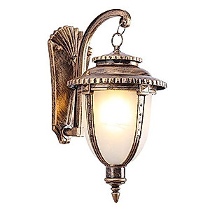 PEHUB Outdoor Exterior Wall Mounted Light Waterproof Patio Porch Aisle Wall Sconce Advanced Retro Industry E27 Edison Metal Wall Lamp Fixture Upgrade Brass Color Surface Retro Wall Light Exterior Ligh