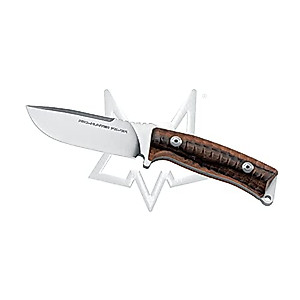 Fox Pro-Hunter FX-131 Folding One-Hand Hunting Knife 5 mm Blade Thickness Wood Handle w. Leather Sheath