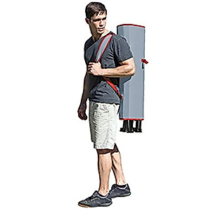 Kelsyus Premium Portable Camping Folding Outdoor Lawn Chair w/50+ UPF Canopy, Cup Holder, & Carry Strap, for Sports, Beach, Lake, Blue & Gray (2 Pack)