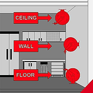 Milton 2780-50D - Steel Dual Arm Auto-Retractable Air Hose Reel, 1/2" x 50 ft. Rubber Hose - 300 Max PSI