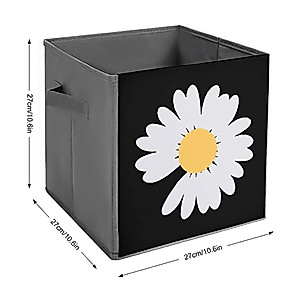 Daisies Flower Large Cubes Storage Bins Collapsible Canvas Storage Box Closet Organizers for Shelves