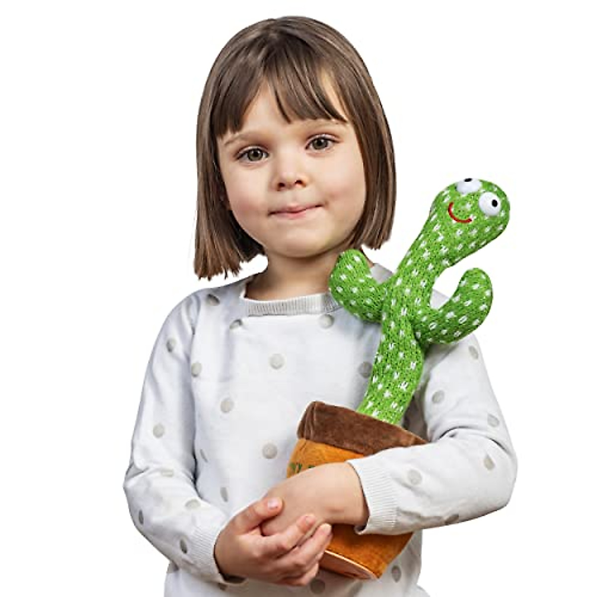 Tiny Tots Toys Dancing Cactus Mimicking Toy for Baby - Talking Cactus That Mimics and Sings - 125 Songs 35 Nursery Rhymes for Toddlers and Up | Repeats, Mimics and Wiggles with Dazzling LED Lights