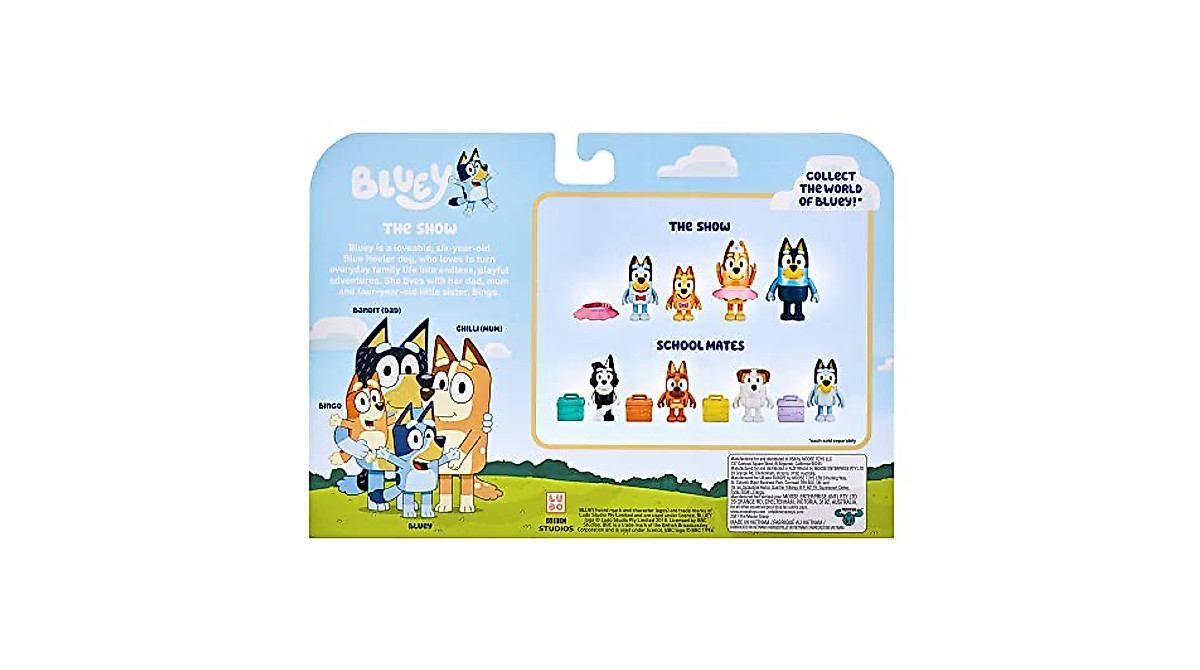 Bluey 4-Pack Action Figures - Fun Preschool Toys for Imaginative Play