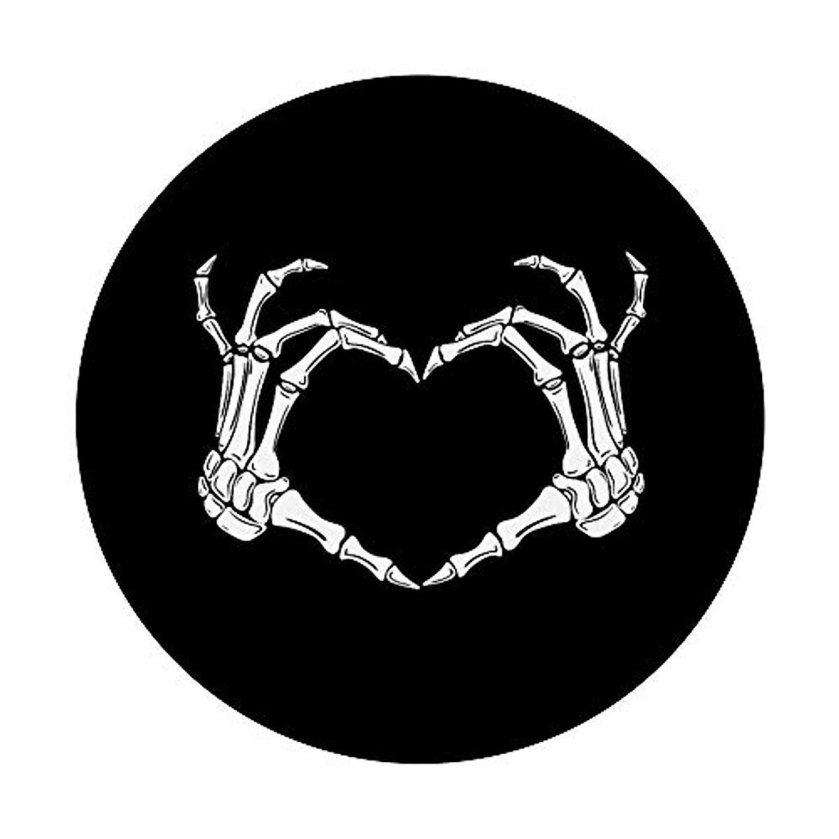 Skeleton Heart Bones Love Halloween Creepy Scary Black White PopSockets PopGrip: Swappable Grip for Phones & Tablets