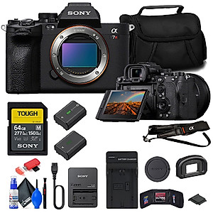 Sony a7R V Mirrorless Camera (ILCE7RM5/B) + 64GB Memory Card + Bag + NP-FZ100 Compatible Battery + External Charger + Card Reader + Memory Wallet + Cleaning Kit (Renewed)