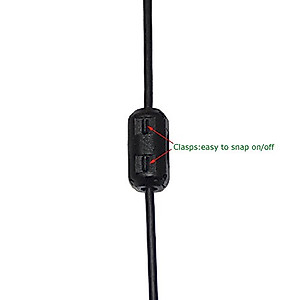 Xshine Pack of 10 Snap on Ferrite Core Bead Choke Ring Cord RFI EMI Noise Suppressor Filter for USB/Audio/Video Cable Power Cord Black (3mm Inner Diameter)