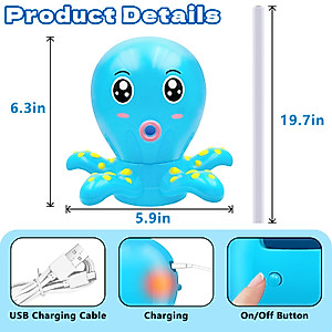 Intoypad Water Table Pump, Octopus Battery Powered Water Pump for Water Table 3 Hours Non-Stop Fun Summer Outdoor Water Toys Outside Water Play Table Accessories for Toddlers Kids (Blue)