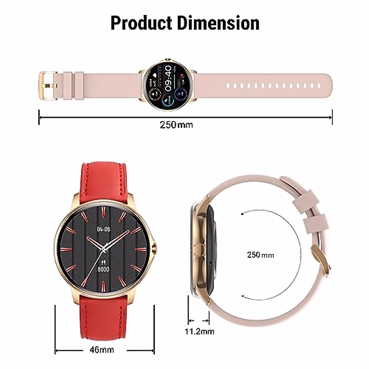 Holiday Smart Watch for Women (Answer/Make Calls), 1.3” HD Full Touch Screen Heart Rate/Sleep Monitor/Pedometer, 100 Sports 3ATM Waterproof Fitness Watch for Android iOS Phone