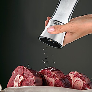 Salt and Pepper Grinder Set - 2 Pack - Pepper Mill, Salt Grinder, Refillable, Pepper Mill Grinder, Tall Glass Salt Pepper Grinder, Salt Pepper Grinder Set, Salt Pepper Set, Black Pepper Grinder