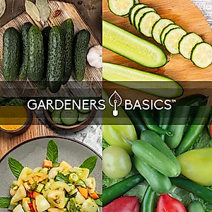 Cucumber Seeds for Planting Outdoors 5 Variety Pack Armenian, Boston Pickling, Lemon, Spacemaster, Straight Eight Veggie Seeds by Gardeners Basics