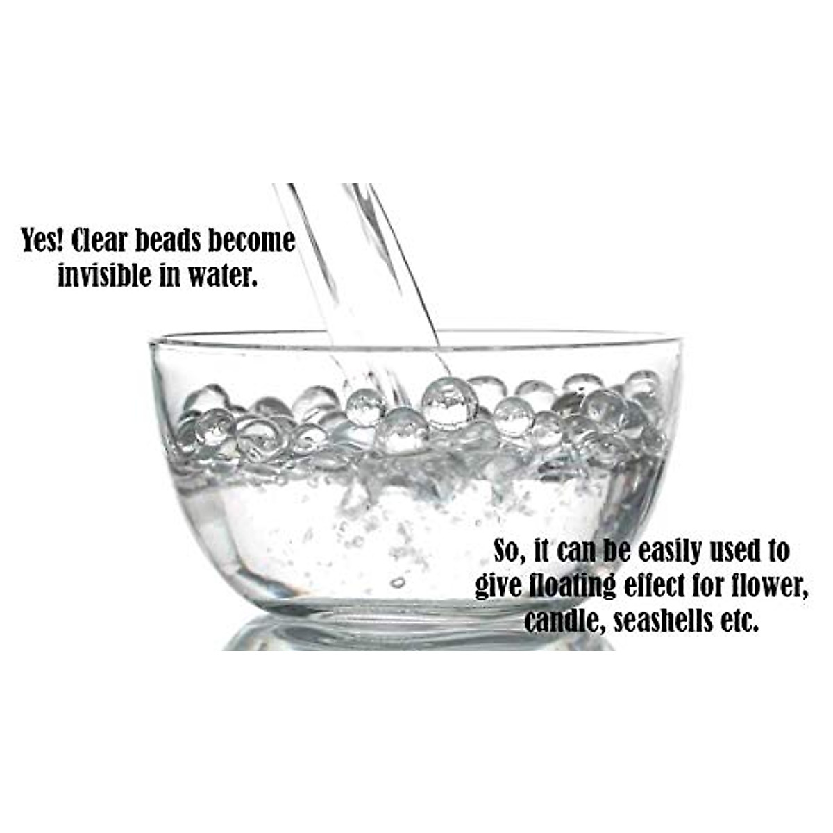 SooperBeads 20,000 Vase Filler Beads Gems Water Growing Crystal Clear Translucent Gel Pearls For Vases, Wedding Centerpiece, Floral Decoration, Plants, Kids Sensory Play Water table activities (Clear)