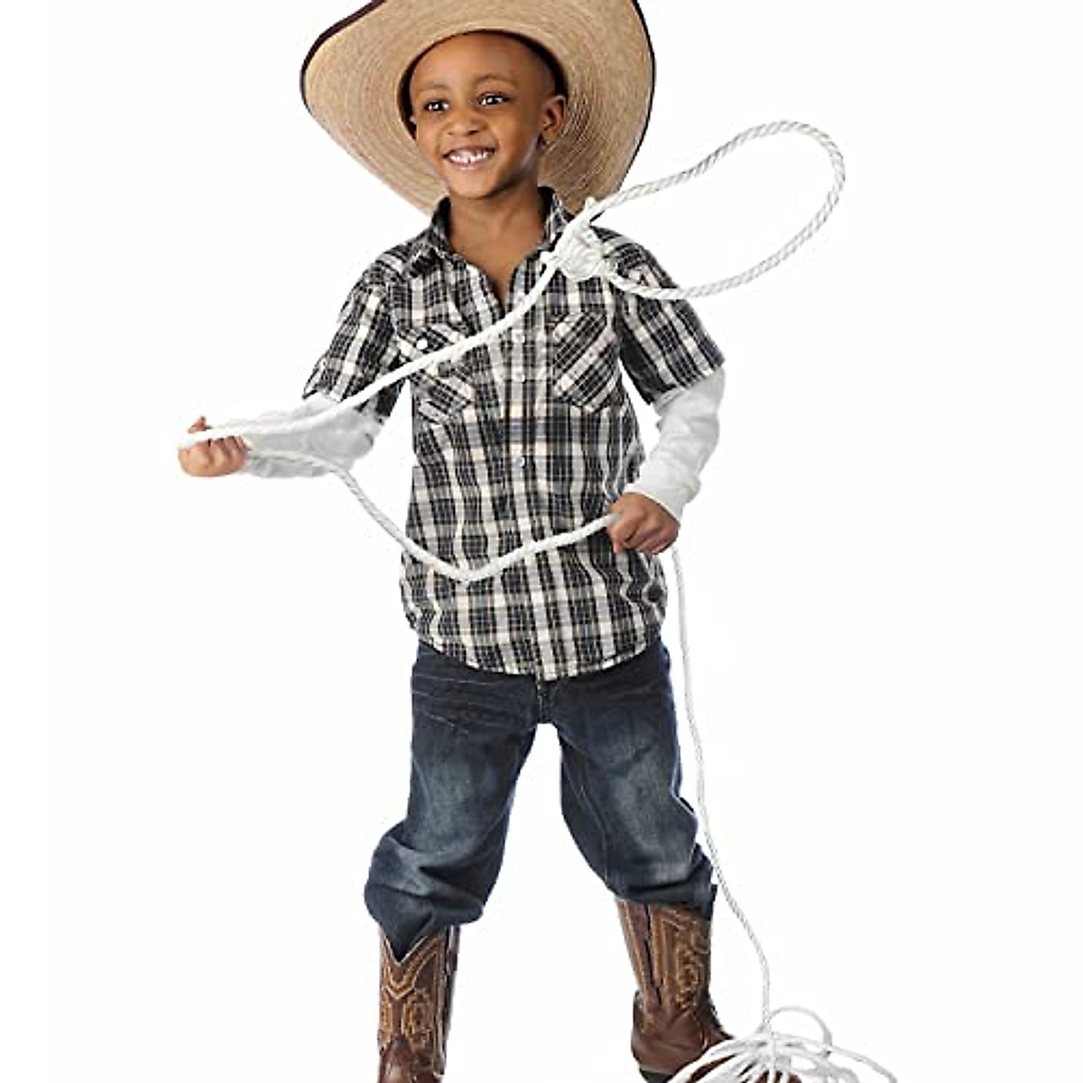 Rope Lasso Pre Tied Cowboy Trick Lariat Lasso Rope Honda Knot for Kids and Adults, 5/16" x 30'