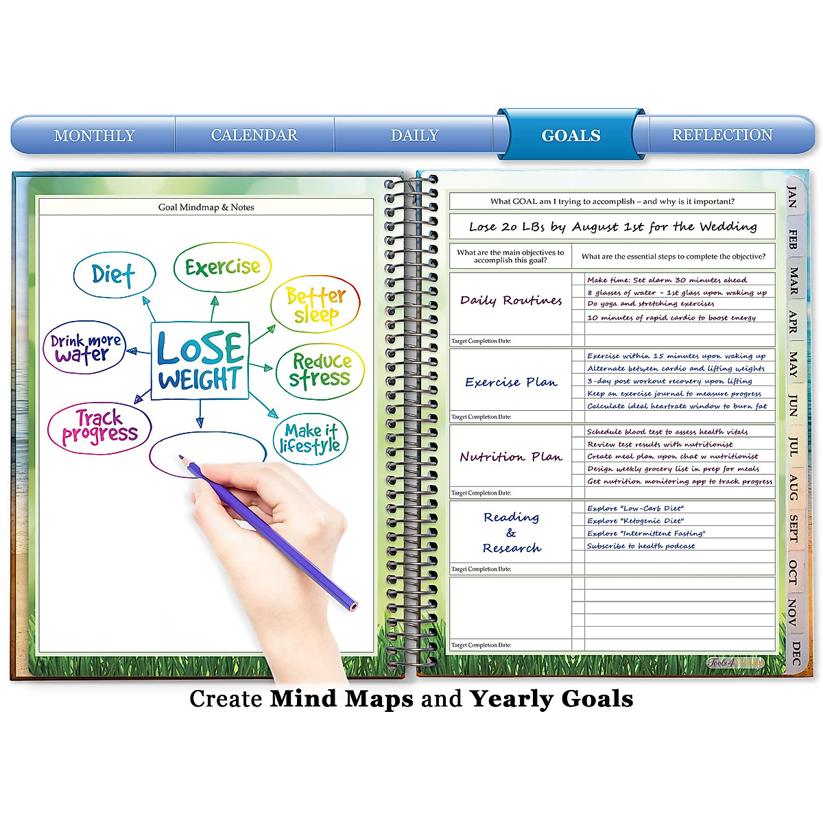 Tools4Wisdom Planner 2023-2024 - October 2023 thru Dec 2024 Planner - 15 Month - Hardcover
