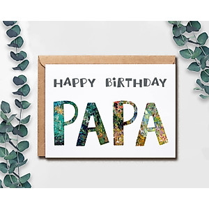 EruditeGifts Happy Birthday Papa, 5 x 7 Inch Card, Blank Inside for Your Message