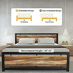 Pliwier Bed Frame with Headboard and Footboard, 13 Heavy Duty Bed Slats, 16 Sturdy Legs Support, No Box Spring Needed, Noise Free, Easy Assembly