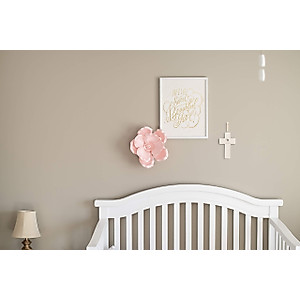 Jesus Loves Me Filigree Heart 7 x 4 Ceramic Stoneware Crib Cross