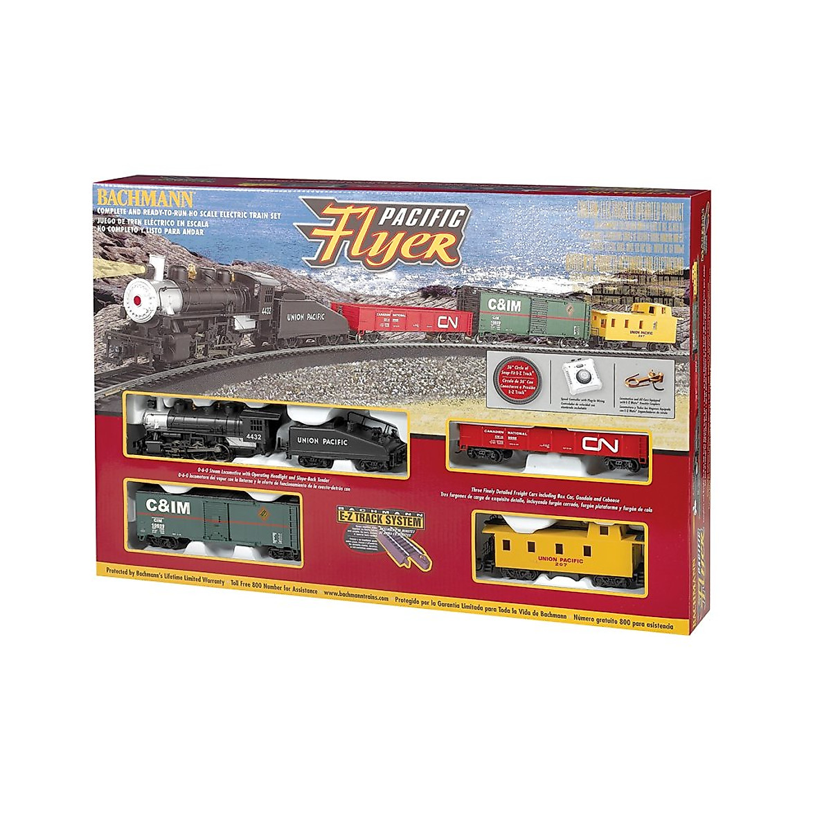 Bachmann Trains - Pacific Flyer Ready To Run Electric Train Set - HO Scale