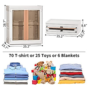 Closet Organizers and Storage, Plastic Drawers for Kids Bedroom, Collapsible Kids Clothing Storage, Stackable Closet Storage Shelves, 39.6 Gal Baby Wardrobe Organizer, Storage Cabinet for Kids Dresser