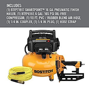 BOSTITCH Compressor and Nailer Combo Kit, 6 Gallon (BTFP1KIT16SP)