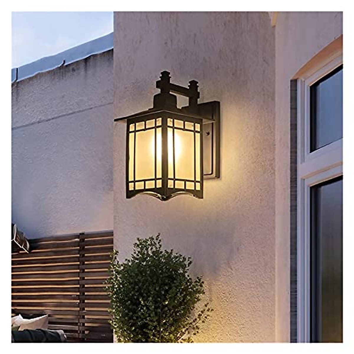 TAMSOI LED Outdoor Wall Light Fixtures Outdoor Wall Lanterns Waterproof Small Wall Sconce Black Metal Porch Lights Outside Lighting Wall Mount E27 for Garage Driveway Patio