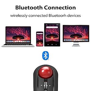 ELECOM Relacon Handheld Trackball Mouse, Thumb Control, Left Right Handed Mice, Bluetooth, 10-Button Function, Ergonomic Design, Optical Gaming Sensor, Smooth Red Ball, Windows11, macOS (M-RT1BRXBK)