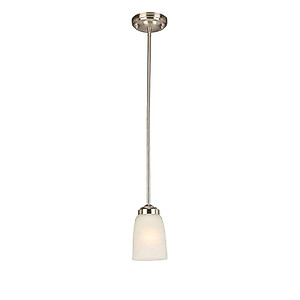 Hampton Bay 1-Light Brushed Nickel Mini Pendant