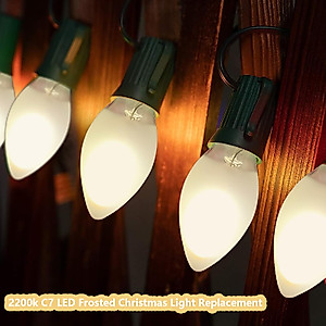 C7 LED Frosted Christmas Light Bulb, 25 Pack C7 Christmas Replacement Bulbs with Frosted Glass, 0.6W E12 Candelabra LED Light Bulbs for Chandeliers Candle Lamps Night Light Christmas String Lights
