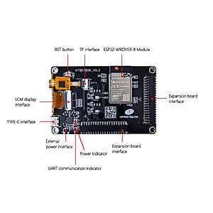 ESP32 Development Board WT32-SC01 with 3.5in Multi-Touch LCD Screen with GUI Firmware 4MB SPI Flash/8MB PSRAM, WiFi, BT, BLE MCU Module, Compatible with Arduino