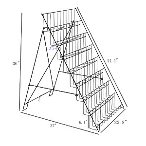 FixtureDisplays® 8-Tier Literature Holder Greeting Card Floor Stand Displays Book DVD Brochure Travel Collapsable Wire Metal Rack 1483new-NF