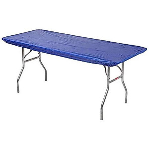 Kwik-Covers 6' Rectangle Plastic Table Covers 30" x 72", Bundle of 5 (Royal Blue)
