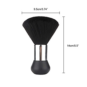 Black Large Barber Brush Neck Duster, Beomeen Soft Neck Brush for Hair Cutting, Neck Face Cleaning Hair Sweep Brushes Salon Tool