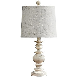 BOBOMOMO Resin 20.5" Farmhouse Lamps for Bedrooms Retro Side Table Lamps Bedside Lamp for Side Nightstand Living Room（1 Pack）