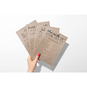 Your Main Event Prints Bridal Shower Bachelorette Games, Rustic Kraft, Word Match, What Did The Groom Say, Over and Under, Wedding Alphabet, 25 games each