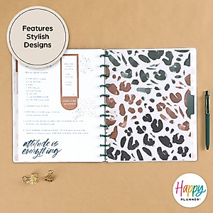 Happy Planner Daily Notebook for School, Office or Journaling - 60 Sheets Dotted Paper with 3 Dividers - Notebook for Student or Teacher - Gone Wild Theme - Large Notebook 8.5" x 11