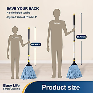 Yocada Looped-End Microfiber Cloth Mop Replacement Head Refill Heavy Duty Microfiber Commercial Industrial Grade Floor Cleaning 3PCS