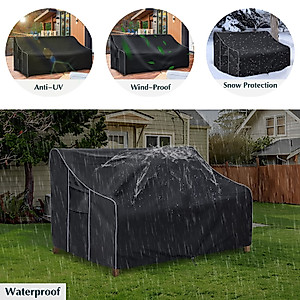 Outdoor Furniture Covers Waterproof, 2-Seater Patio Loveseat Sofa Covers Fits up to 76 x 40 x 31 inches, Black