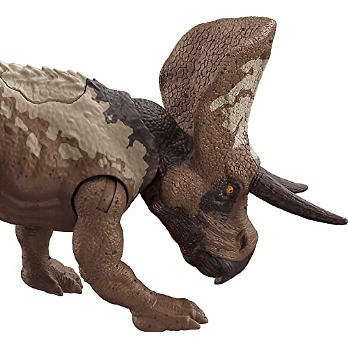 Mattel Jurassic World Strike Attack Zuniceratops Dinosaur Action Figure Toy with Attack Feature & Movable Joints