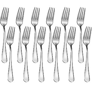Cibeat Dinner Forks, 12 Pcs Forks, Premium Food Grade Stainless Steel Silverware Forks, Table Forks, Flatware Forks, Mirror Finish & Dishwasher Safe, Use for Home, Kitchen or Restaurant