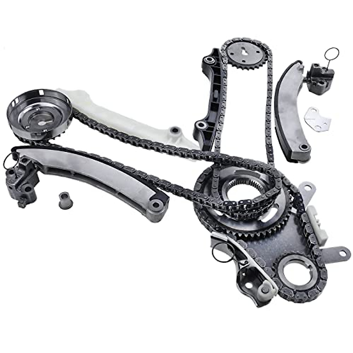 A-Premium Engine Timing Chain Kit W/Tensioner [fits SOHC, 6Cyl 3.7L] Compatible with Dodge Dakota, Durango, Nitro, Ram 1500 & Jeep Grand Cherokee, Commander, Liberty & Mitsubishi Raider & Ram Dakota