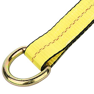 OCPTY 4 x Lasso Straps Wrecker Car Hauler Truck Tow Dolly Tire Wheel Tie Down Strap Yellow (2in. X 8ft.)